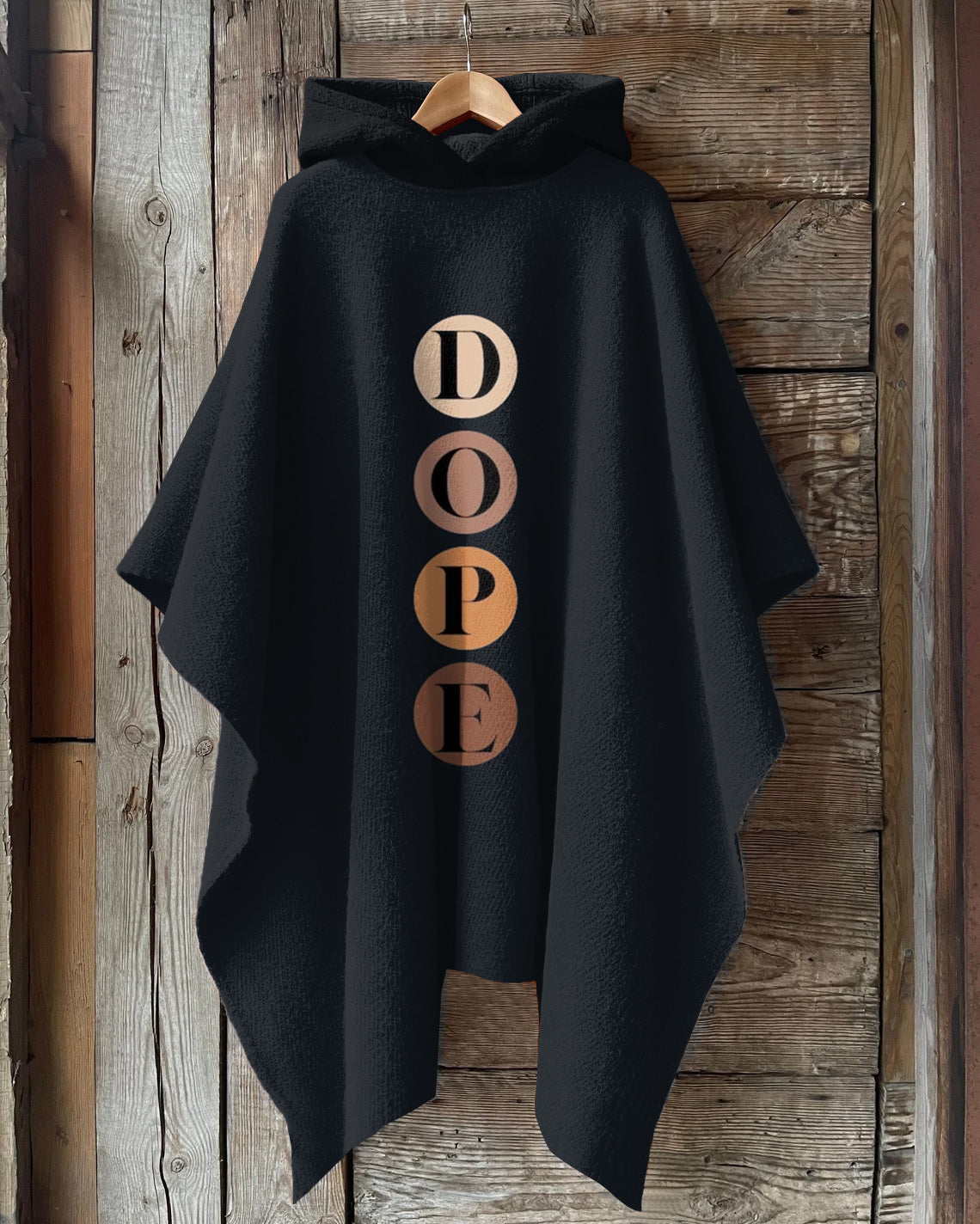 DOPE Letter Printing Hooded Warm Shawl Cape – wmnblack